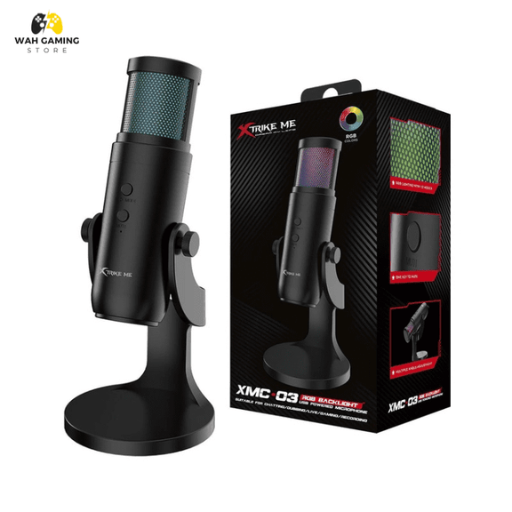 Professional USB RGB Microphone Condenser Mic For Gaming Xtrike Me XMC ...