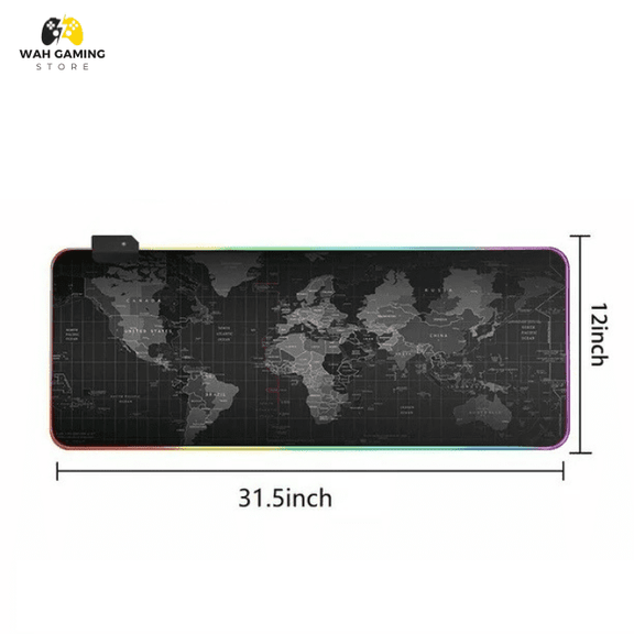 RGB Gaming Mouse pad - World Map Print RGB XL Gaming Mousepad With 15 ...