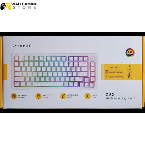 E-Yooso Z-82 Wireless Mechanical Gaming Keyboard 75% RGB Hot Swap – Wah ...